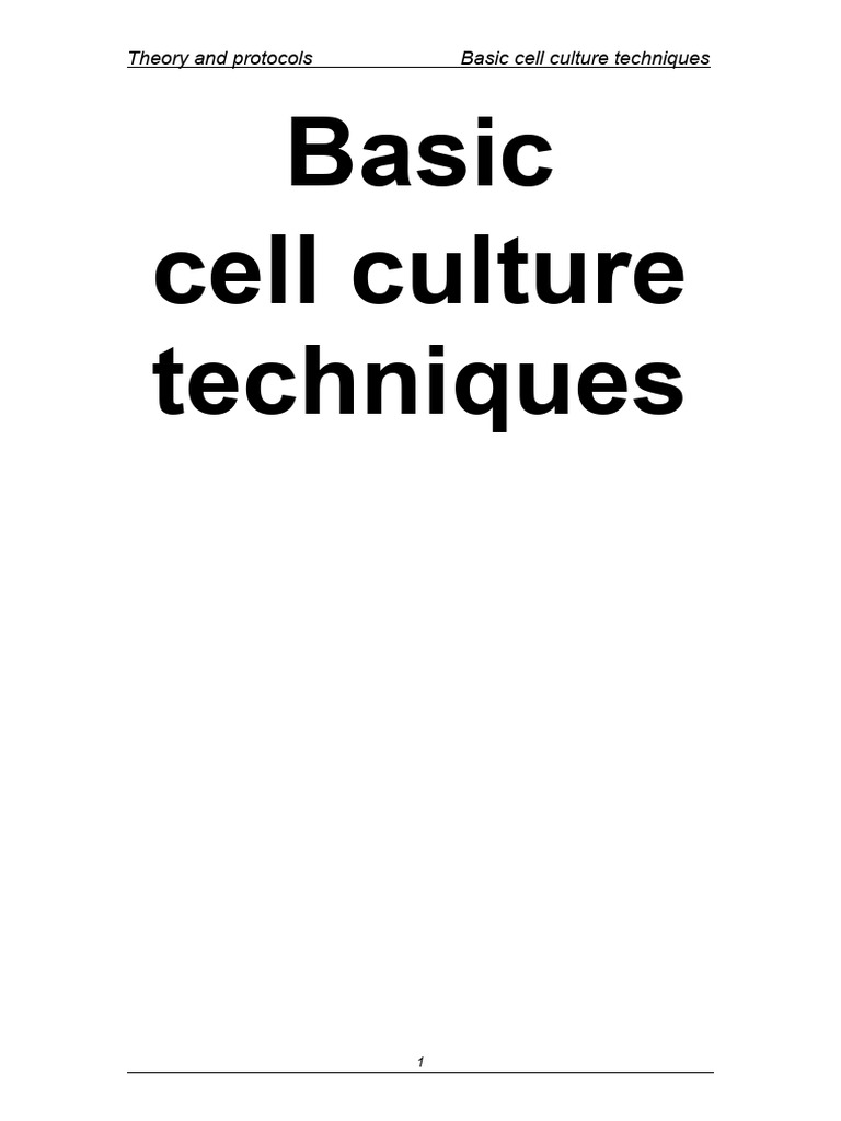 Basic Cell Culture Techniques | PDF | Cell Culture | Staining