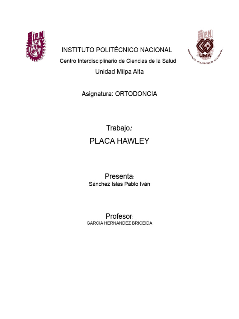 Placa Hawley: Guía Completa y Uso | PDF | Ortodoncia | Ramas de Odontología
