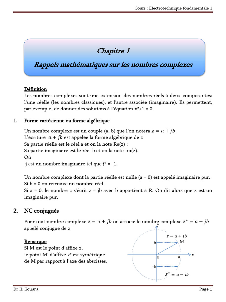 Cours Nombres Complexes | PDF | Nombre complexe | Mathématiques élémentaires