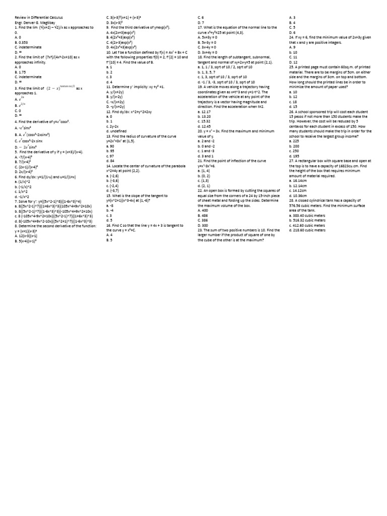 Differential Calculus | PDF | Teaching Methods & Materials