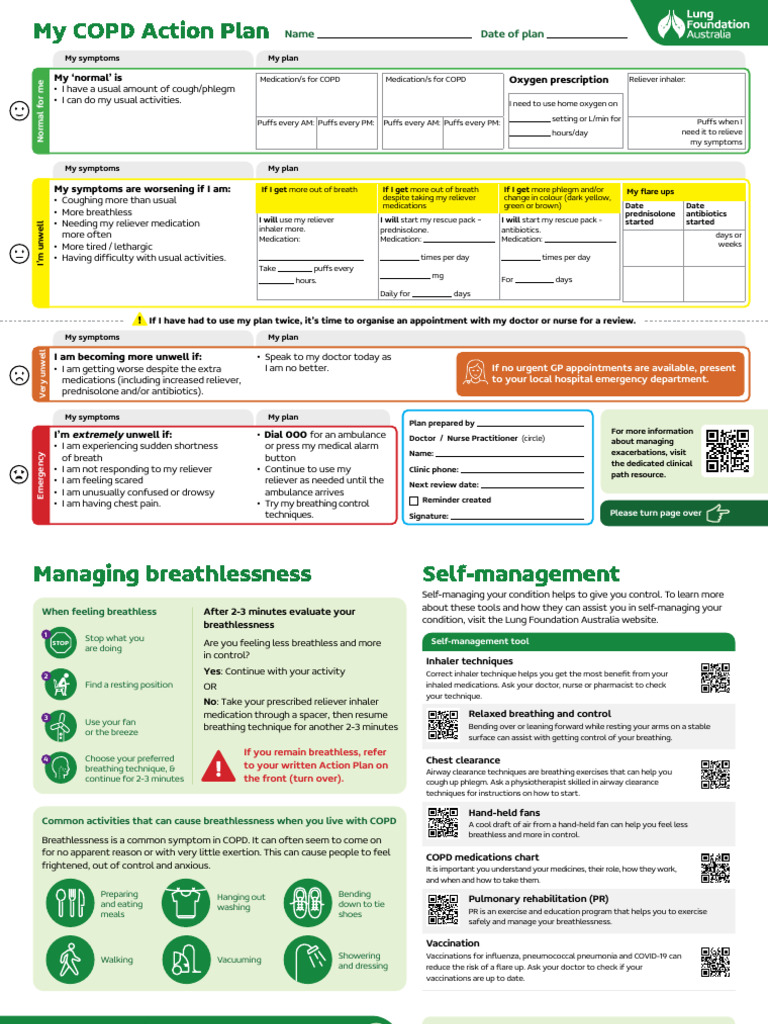 LFA - COPD Action Plan - Editable - Final | PDF | Chronic Obstructive ...