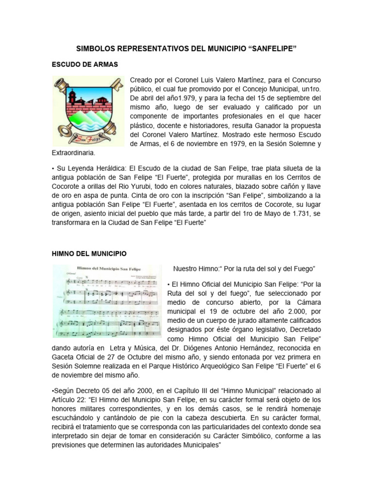 SIMBOLOS REPRESENTATIVOS DEL MUNICIPIO | PDF | Los símbolos