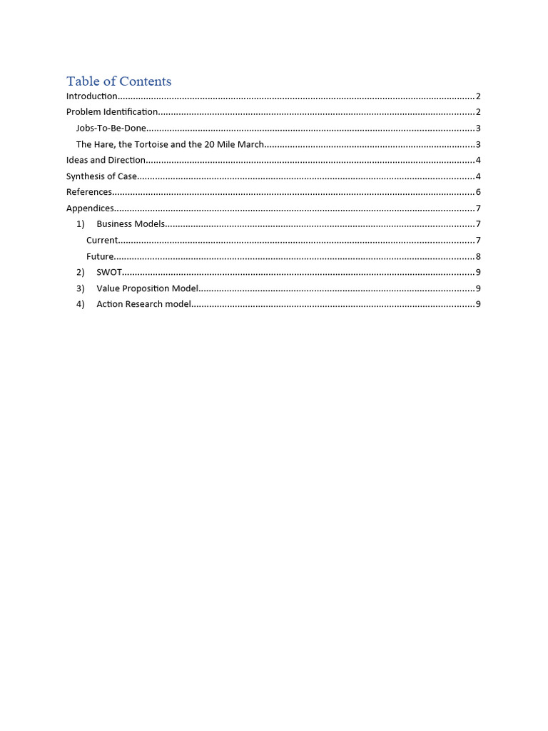 Problem Identification Brief ToC Structure | PDF
