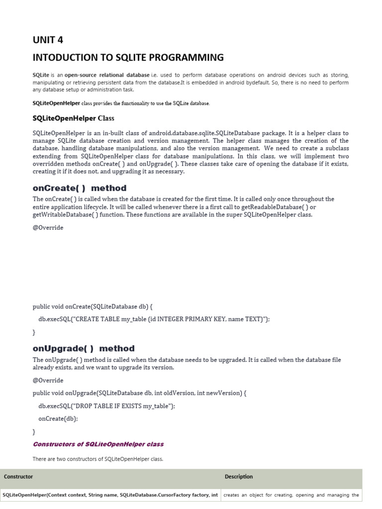 Android UNIT 4 | PDF