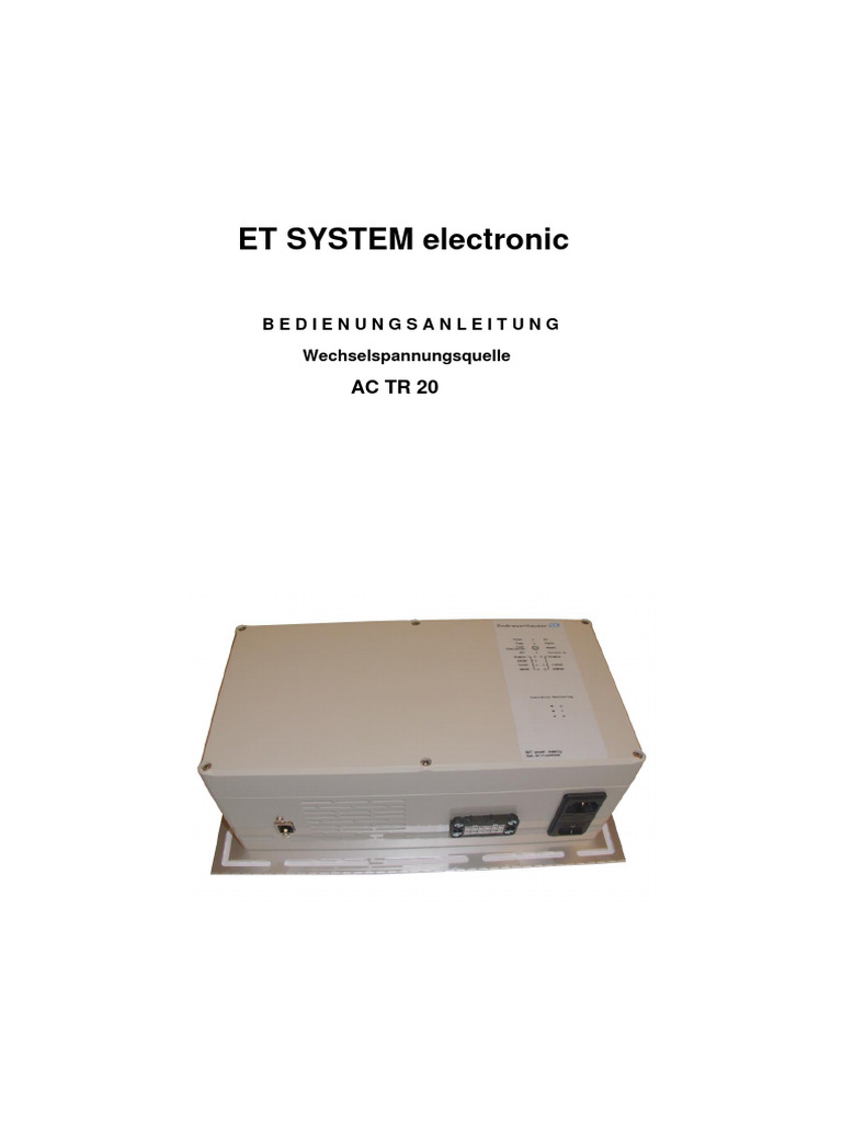 AC TR 20 Manual | PDF