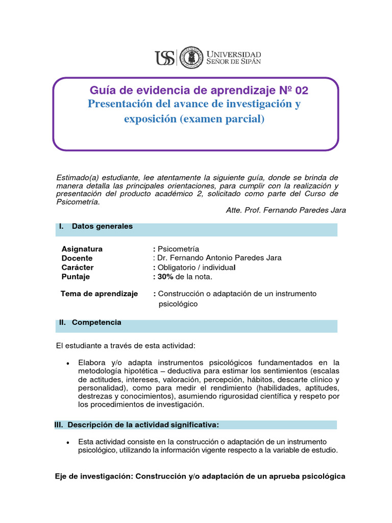 Guía De La Evidencia De Aprendizaje 2 Ed Pdf Sicología Aprendizaje