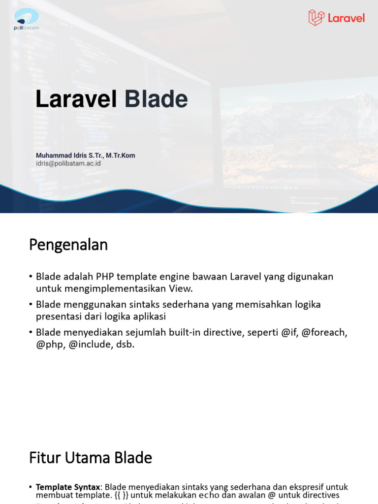 Teori 13 - Laravel Blade | PDF
