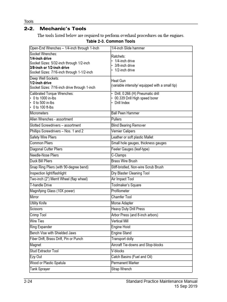 2-2. Mechanic's Tools | PDF