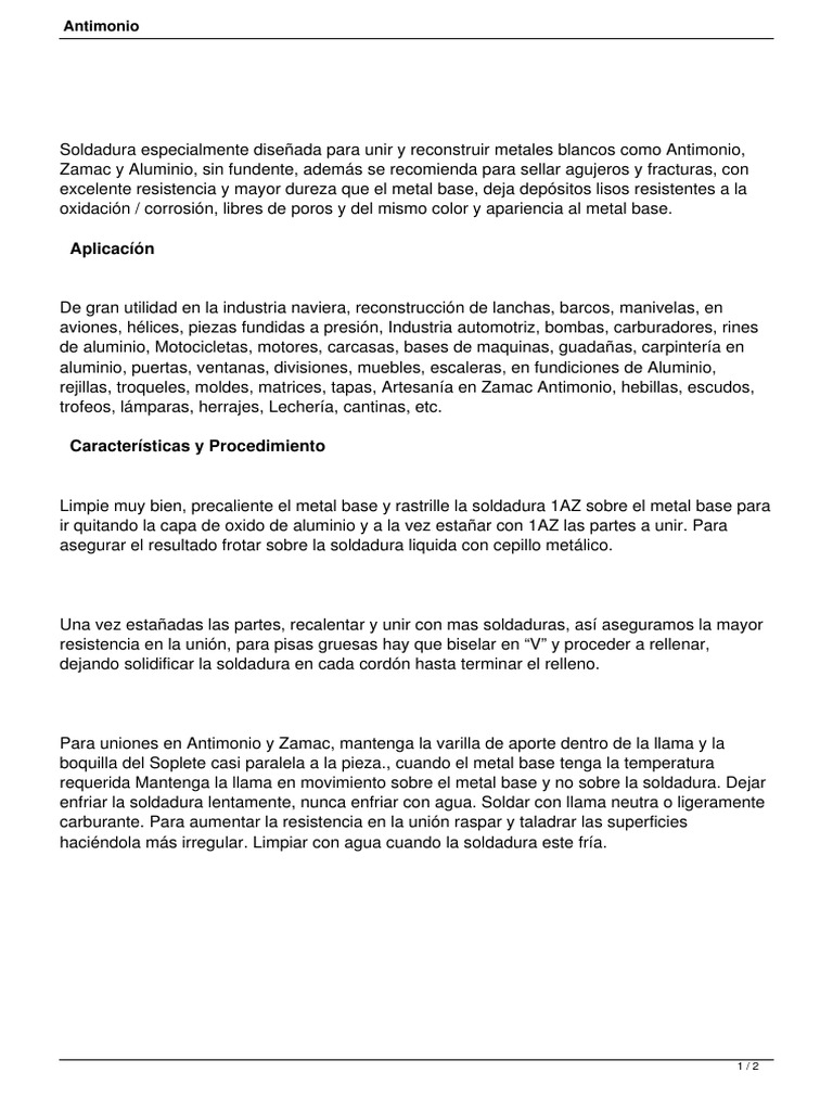 Antimonio | PDF | Tecnología