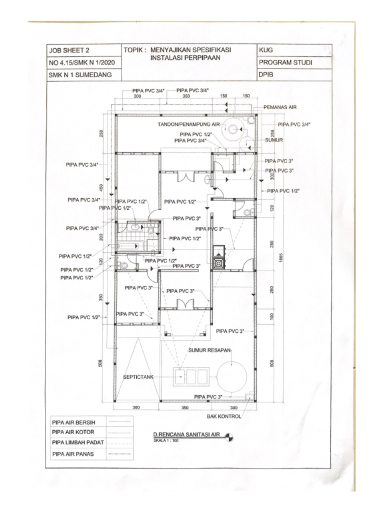 Denah Rencana Sanitasi Dan Isometri | PDF