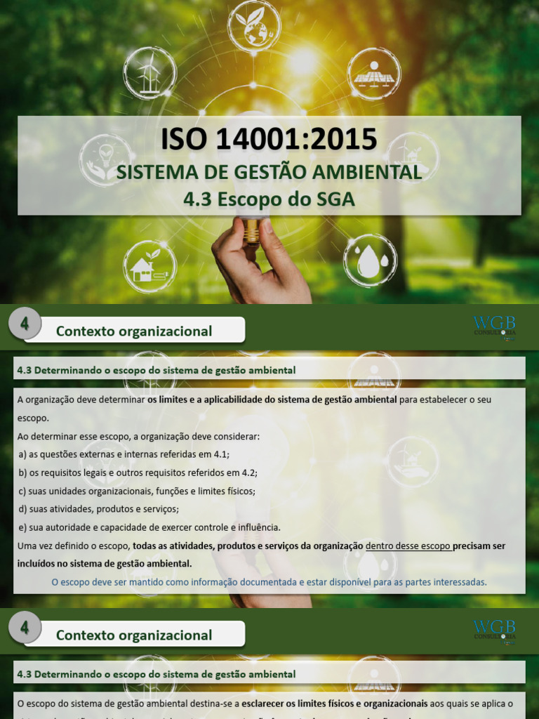 ISO 14001 - 2015 Escopo Do SGA | PDF