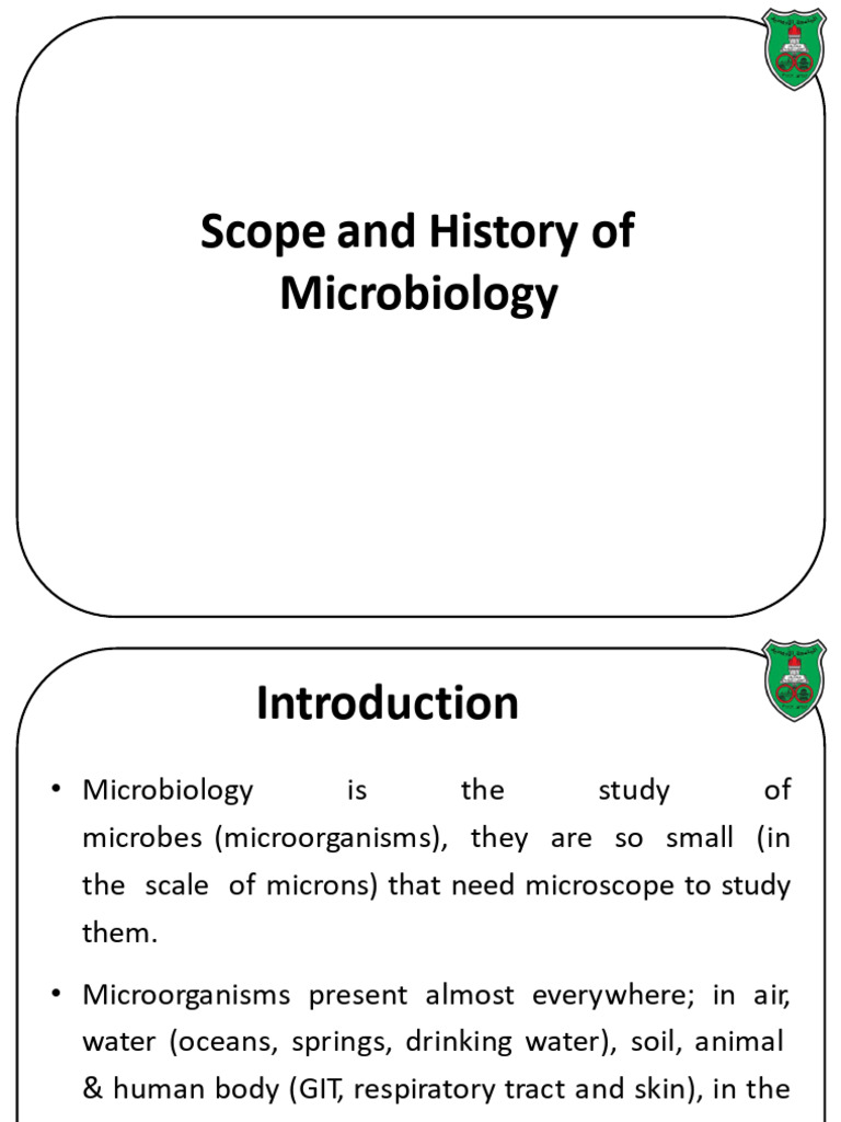 Scope and History | PDF | Microorganism | Microbiology
