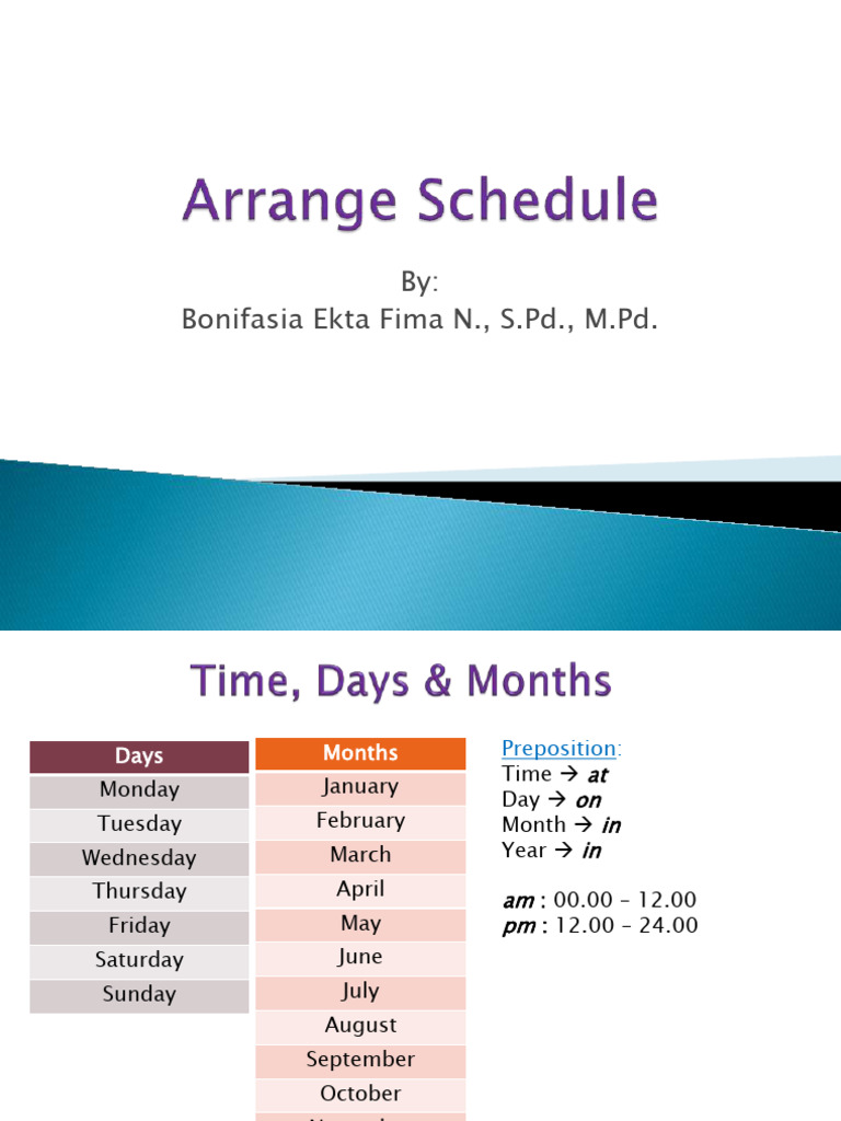 Arrange Schedule | PDF