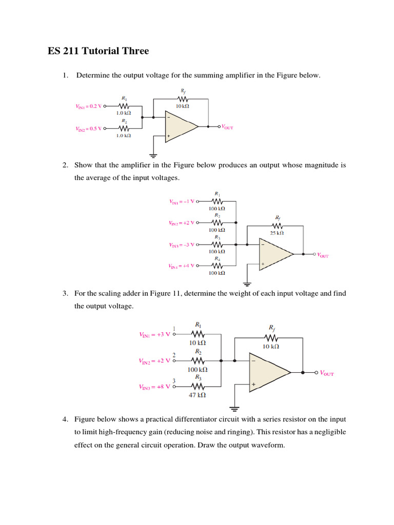 ES 211 Tutorial Three 2022 | PDF