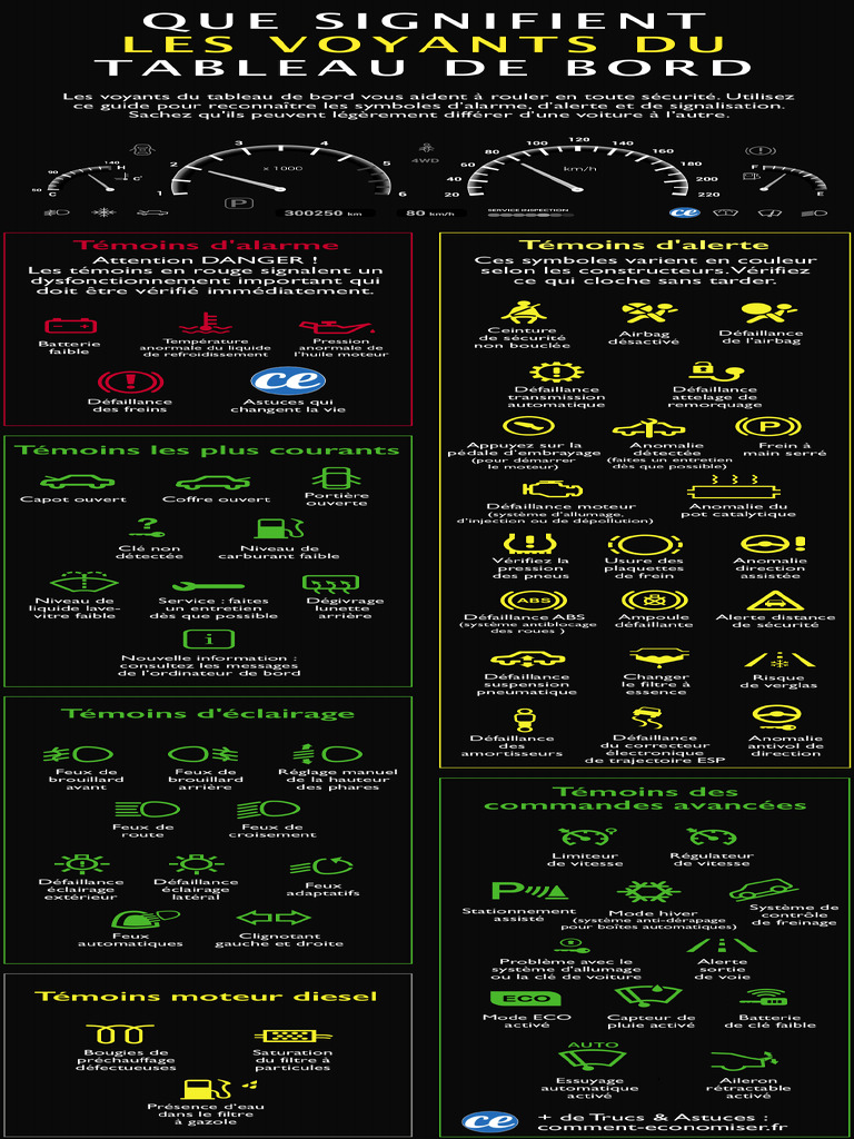 Que Signifient Voyants Tableau Bord Guide | PDF