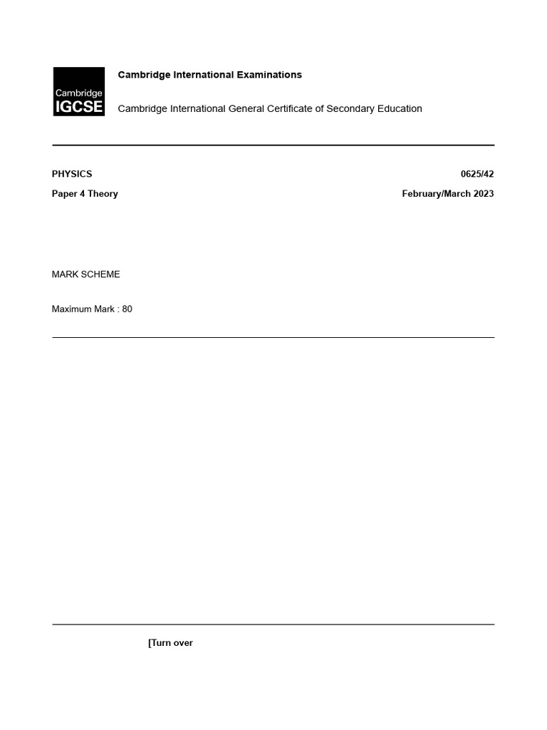 Physics 0625 Paper 4 MS | PDF