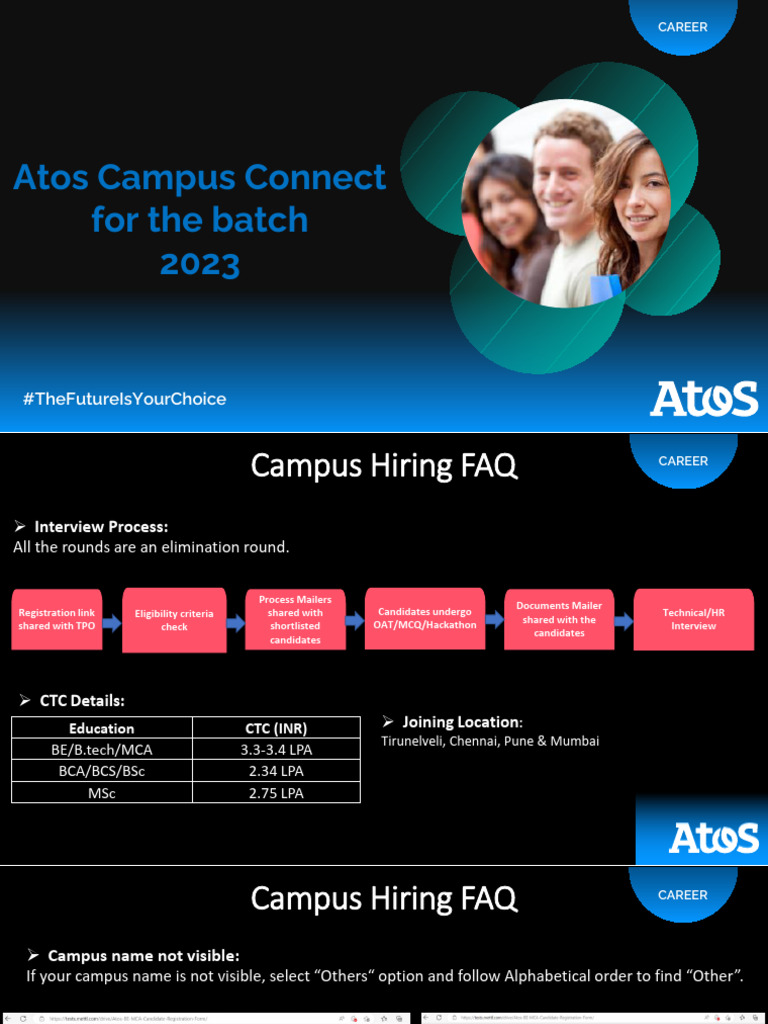 Atos Campus Hiring FAQ | PDF