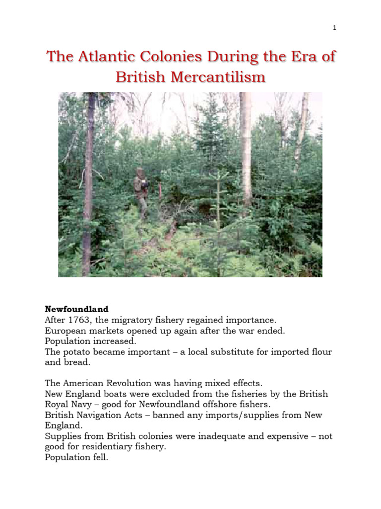 Atlantic Colonies & British Mercantilism | PDF | Lumber | Newfoundland ...