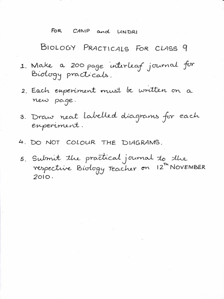 Biology Practical For Class 9th CMP Undr | PDF | Leaf | Physical Sciences