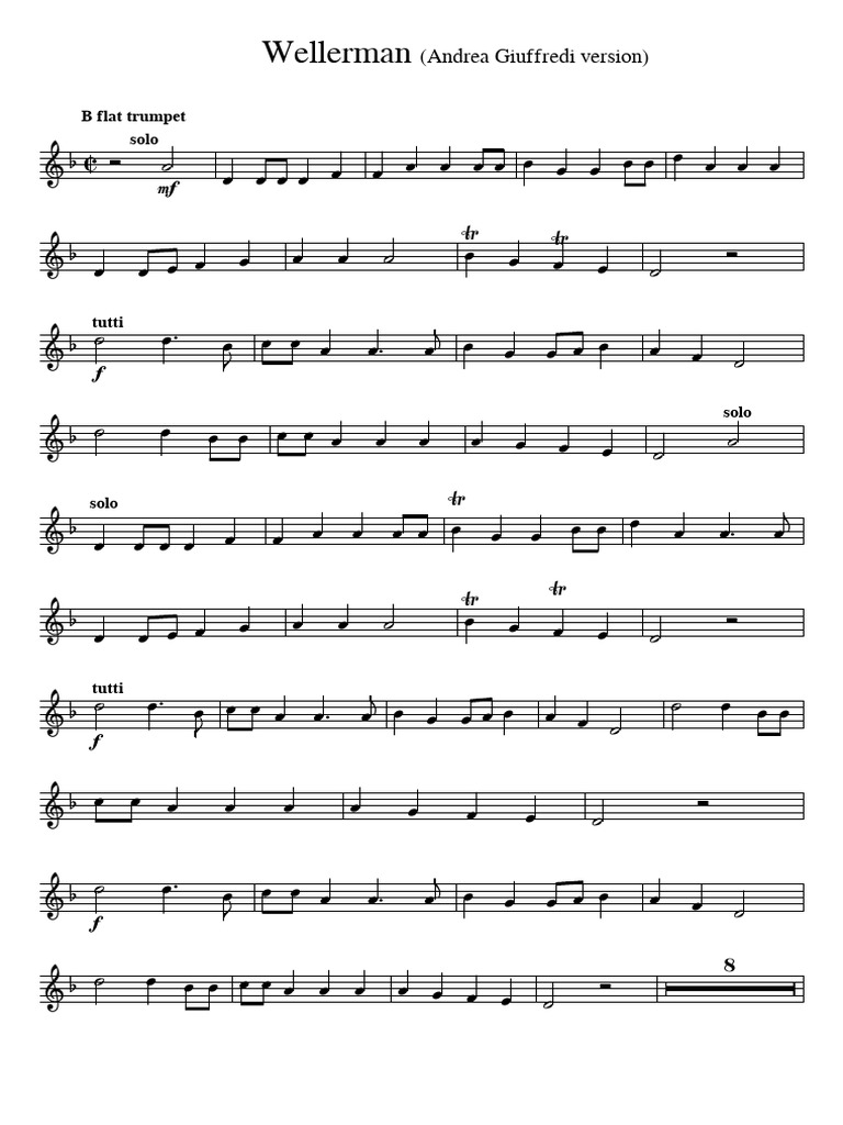 Wellerman Bflat Trumpet | PDF