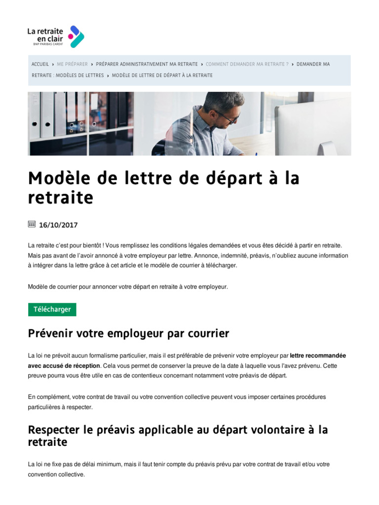 Modele de Lettre de Depart A La Retraite | PDF | Finance et gestion ...
