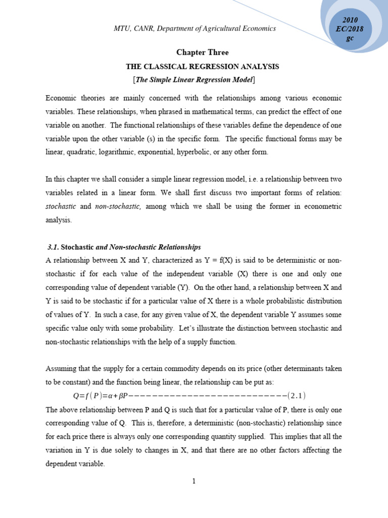 Ch 3 Econometrics Ug Pdf