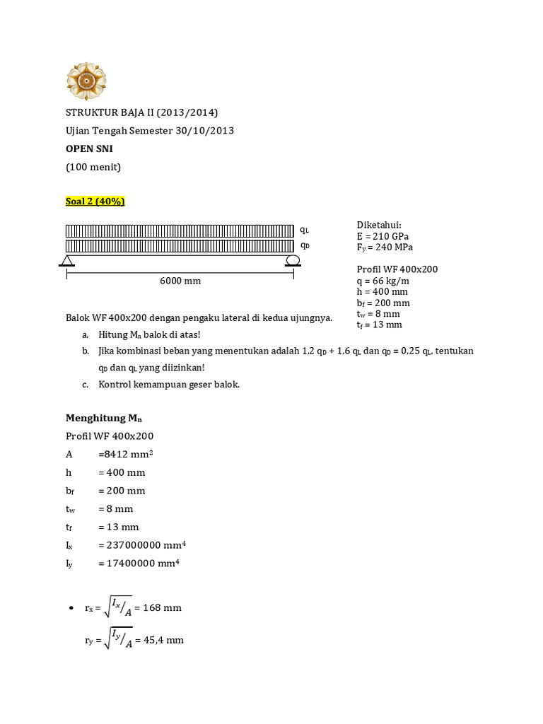 Example Beam Analysis | PDF