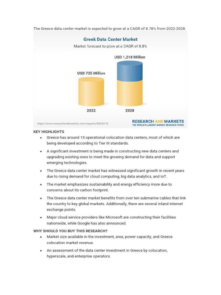 Greece Data Center Market Insights 2022-2028 | PDF | Data Center | Business