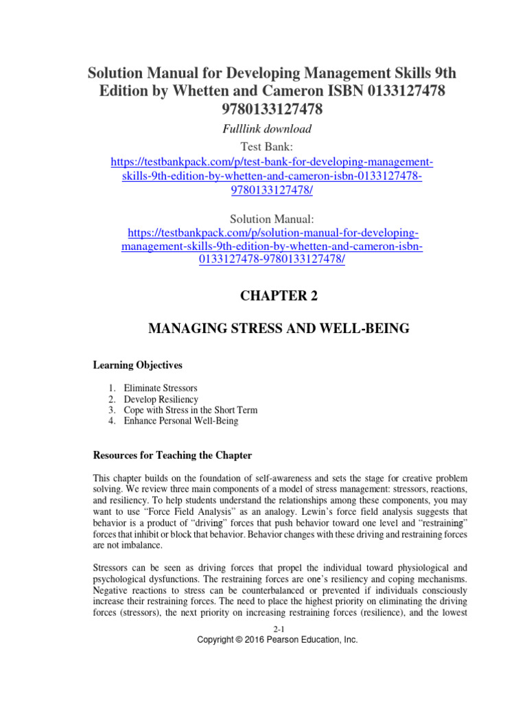 Solution Manual For Developing Management Skills 9th Edition by Whetten and Cameron ISBN ...