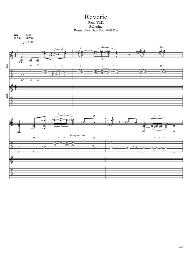 Polyphia Reverie Guitar Tabs | PDF | American Music People | English ...