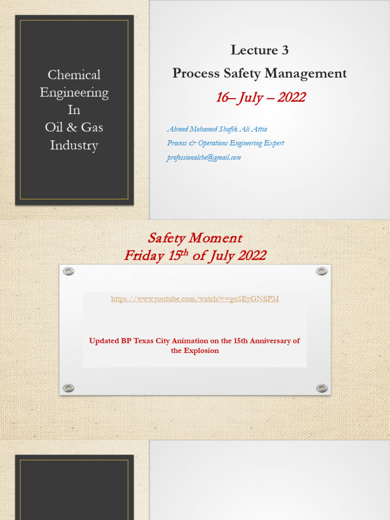 Lecture 3 Process Safety | PDF Lecture 3 Process Safety | PDF