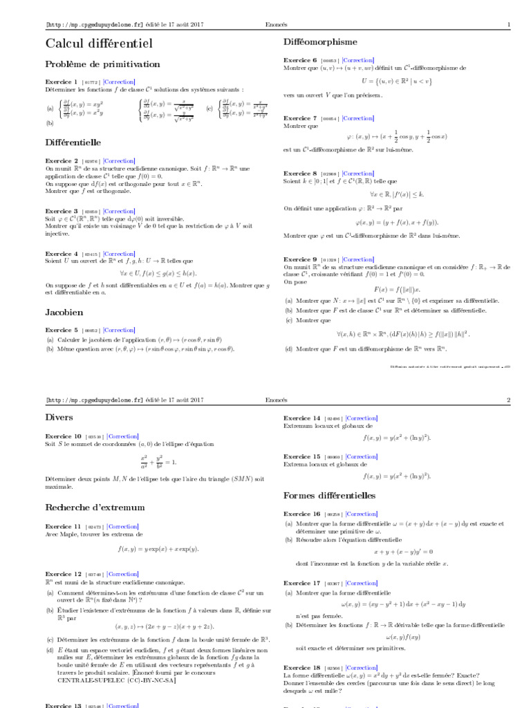 Calcul Différentiel | PDF