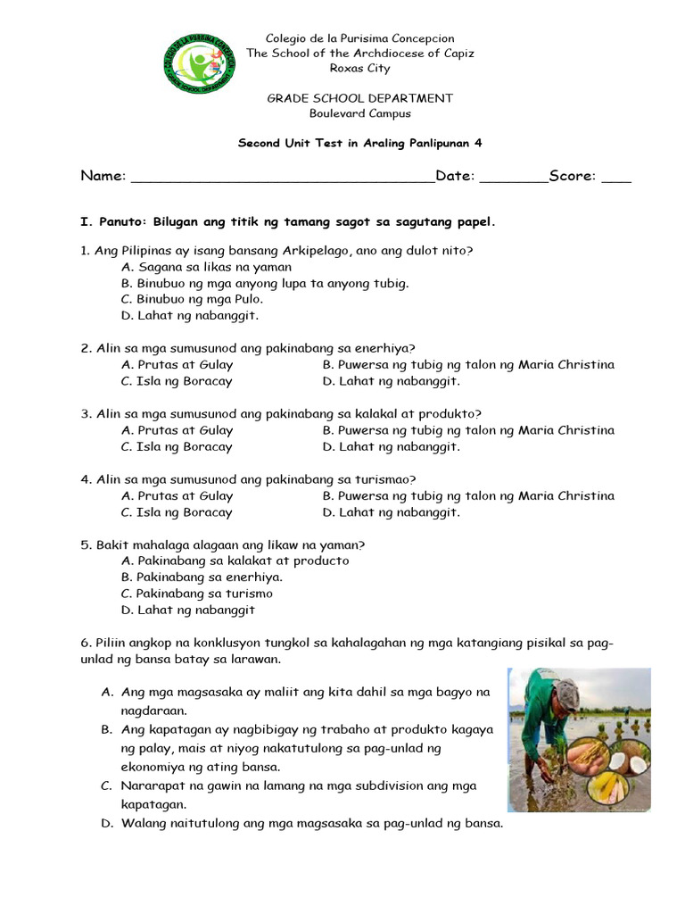2ND Unit Test Ap 4 | PDF