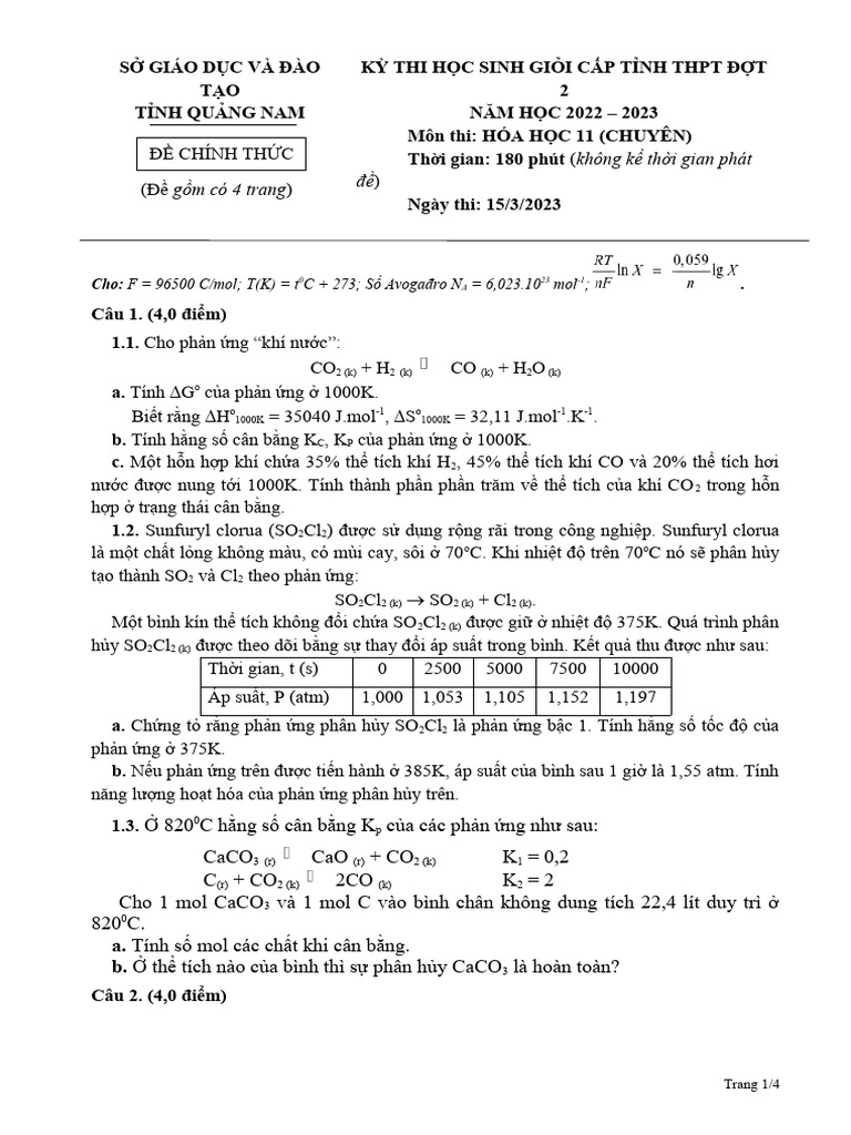 HSG 11 Qu NG Nam 2022 - 2023 | PDF