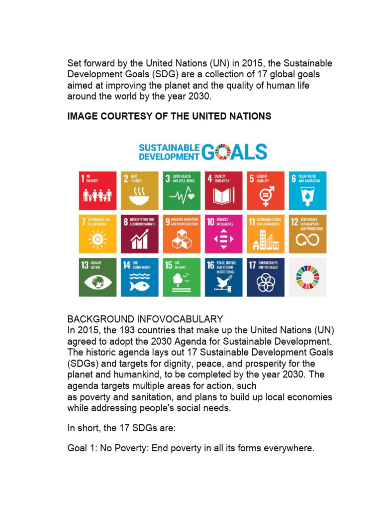 Sustainable Development Goals | PDF
