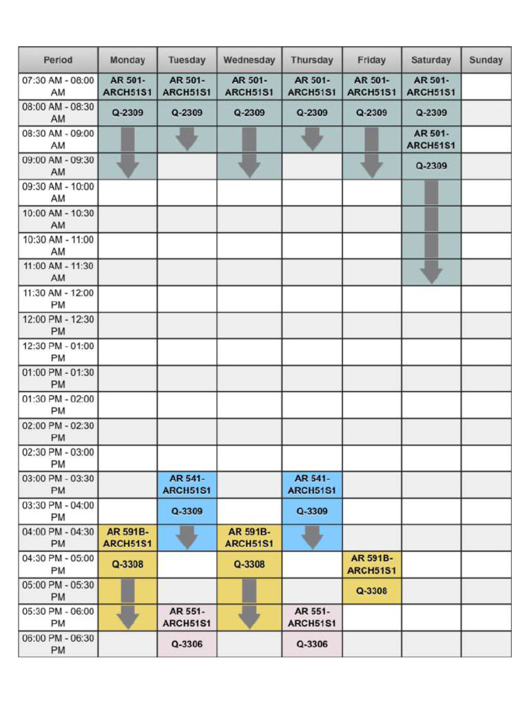 A.Y. 2023 2024 First Semester Schedule Blocking Format | PDF