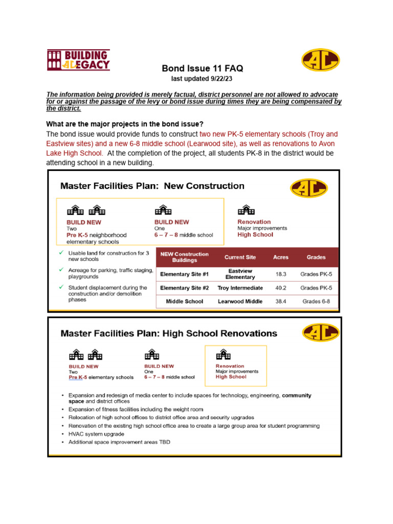 FAQ Facilities Bond Issue | PDF | Property Tax | Taxes