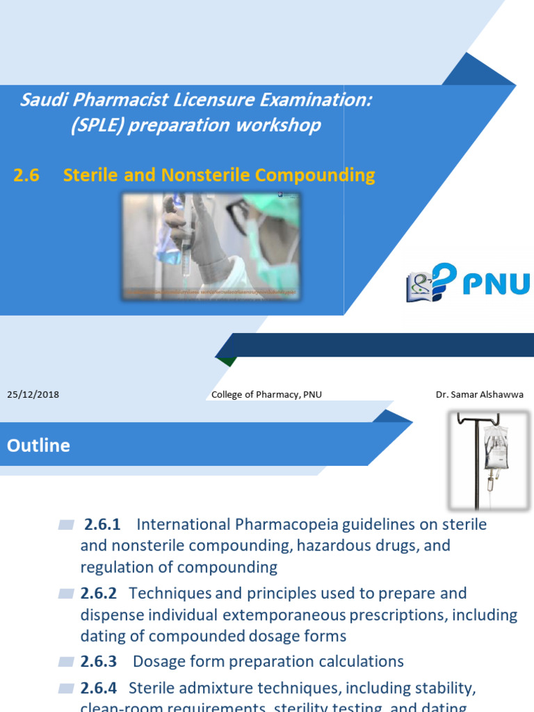 Sterile and Non Sterile Compounding | PDF | Osmosis | Pharmacy