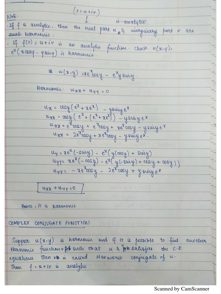 Complex Variable and Partial Derivatives Equatiojs | PDF