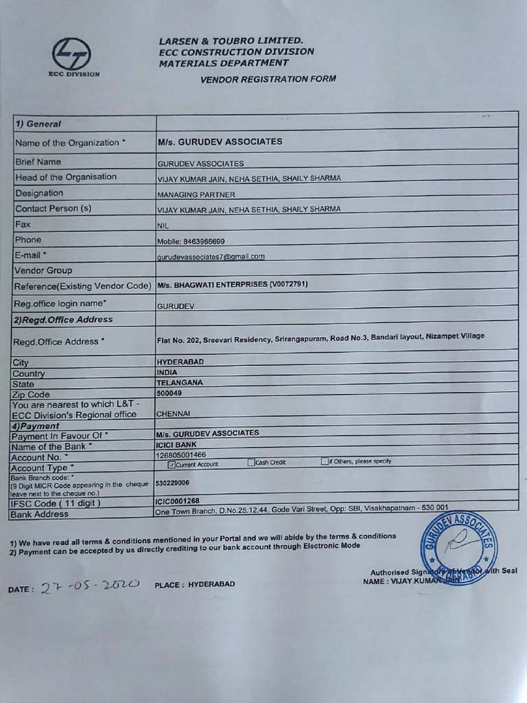 Vendor Registration Form | PDF