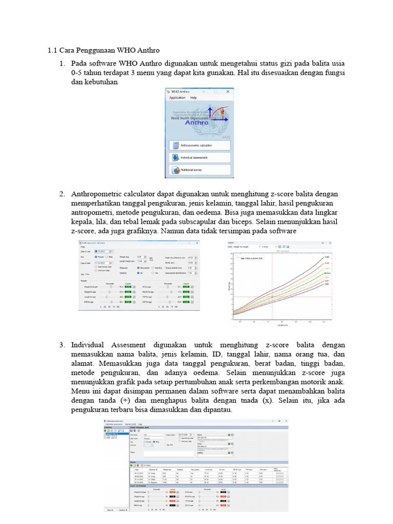 Cara Penggunaan WHO Anthro | PDF