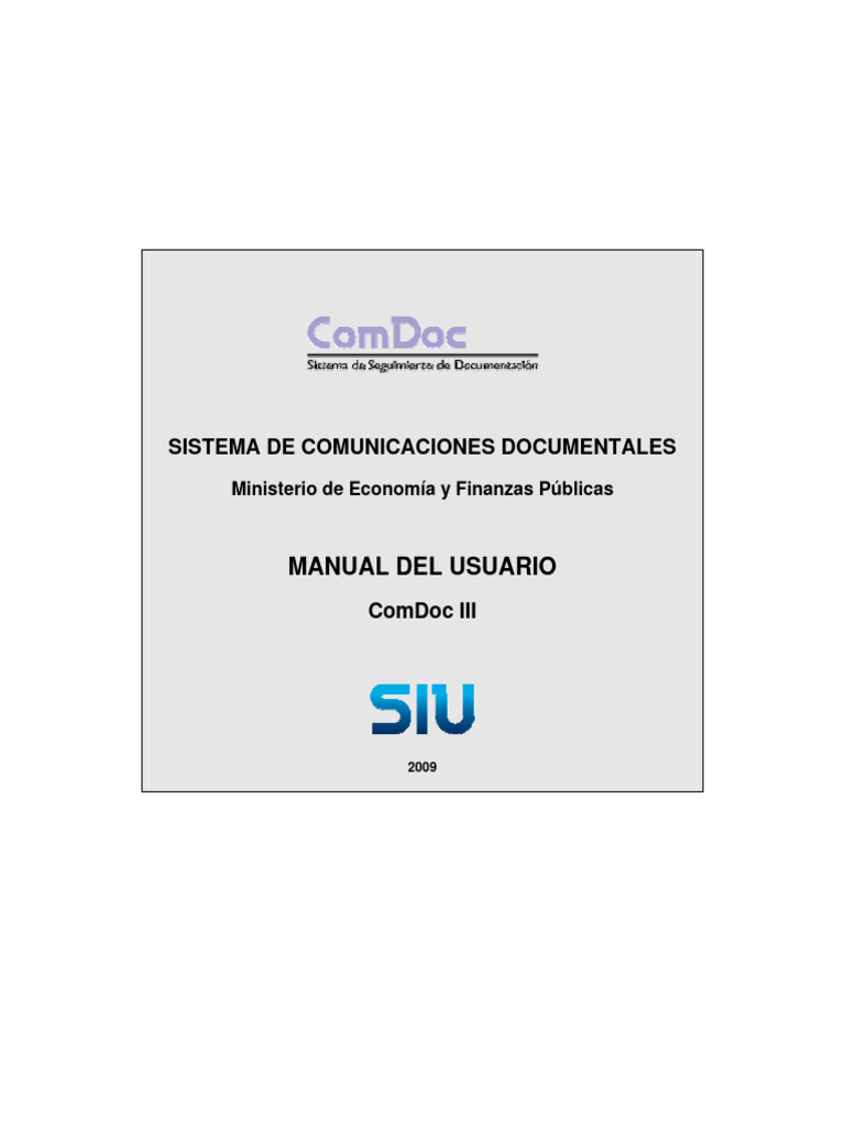 Manual Del Usuario ComDoc III - SIU | PDF | Documento | Usuario (informática)