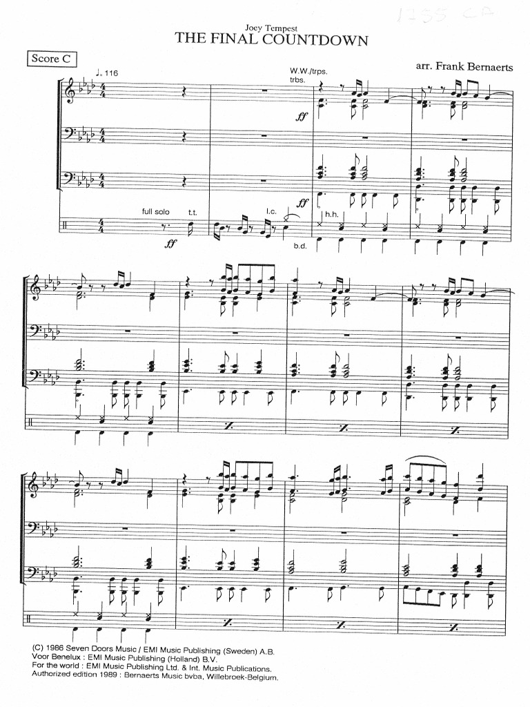 The Final Countdown (Score Partes) | PDF