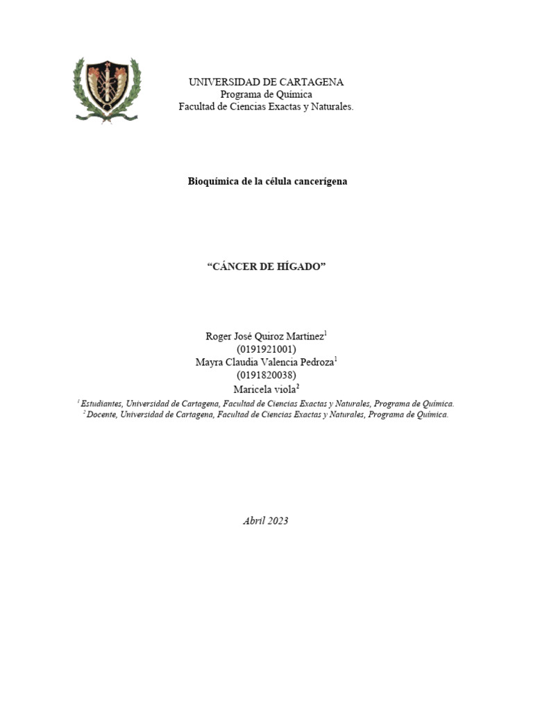 Cancer De Higado Electiva Pdf Cáncer Angiogénesis