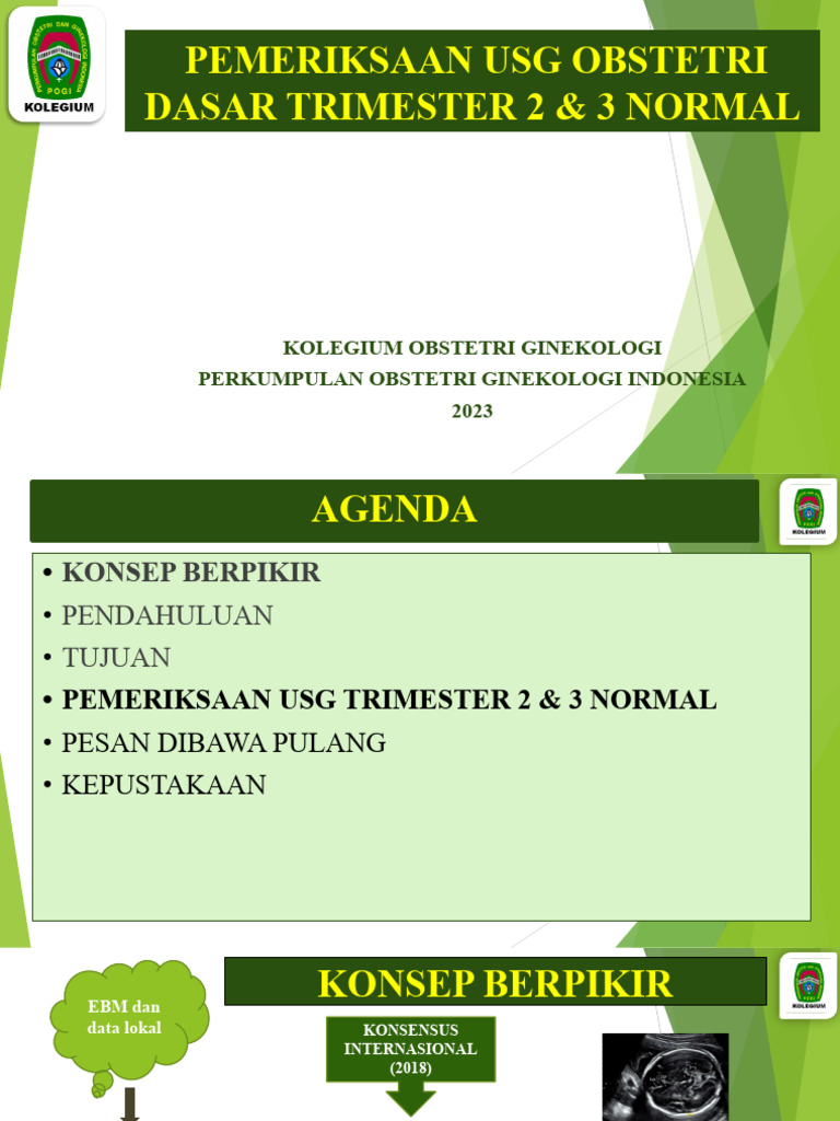 Kolegium OBGIN 2019, USG, 7. Pemeriksaan USG Trimester II Dan II Normal ...