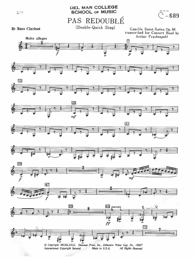 Pas Redouble - Clarinete Bajo | PDF