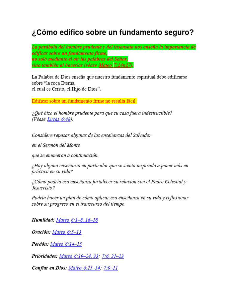 Edificar sobre la Roca de Cristo | PDF