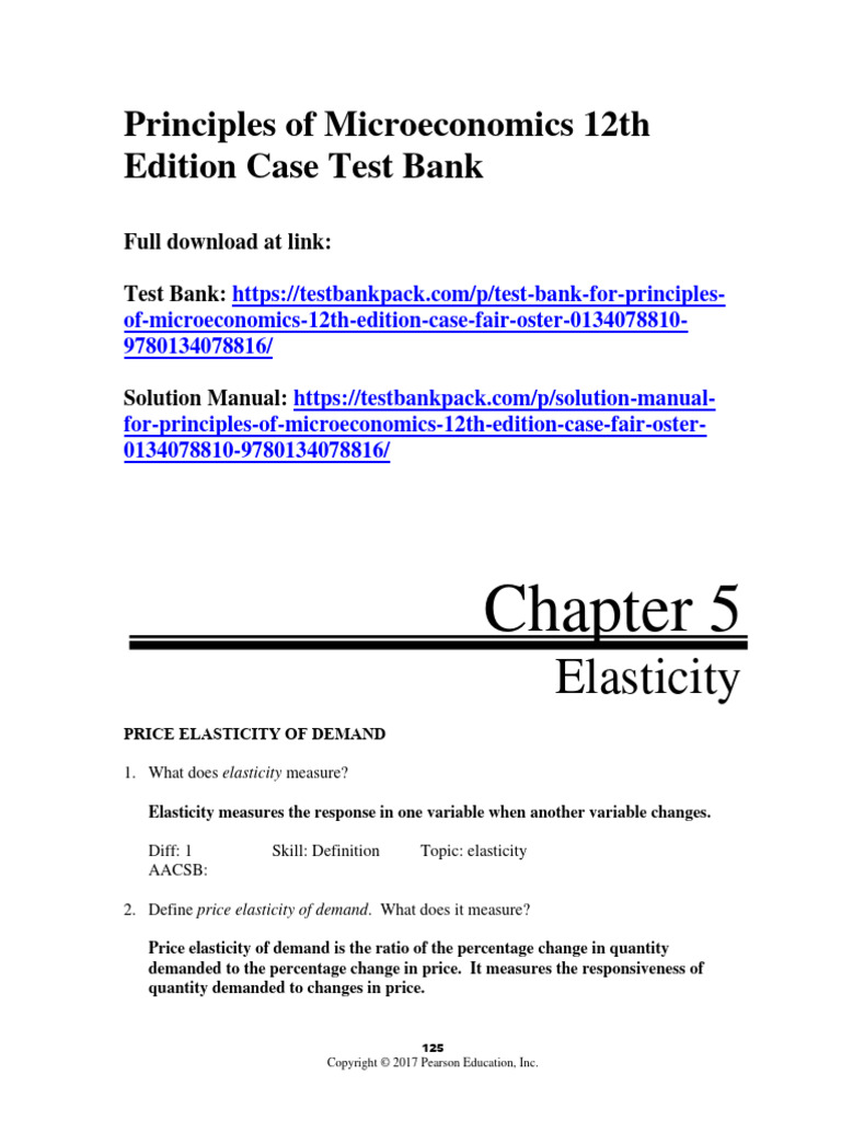 Principles of Microeconomics 12th Edition Case Test Bank 1 | PDF ...