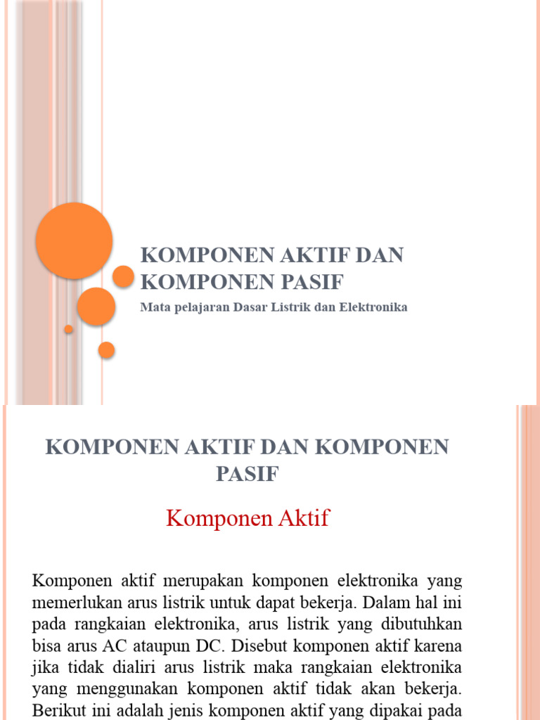 Pertemuan 2 - Komponen Aktif Dan Pasif | PDF