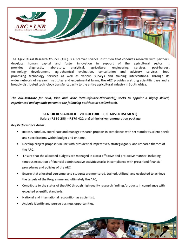 Various Positions at ARC Infruitec | PDF | Regulatory Compliance ...